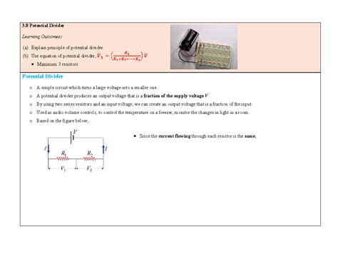 38 Potential Divider Principles And Applications Explained Studocu