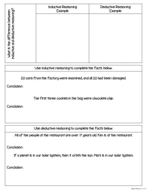 Inductive And Deductive Reasoning Guided Notes Presentation And Inb