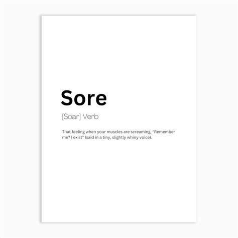 Sore Definition Meaning Art Print By Kaigozen Fy