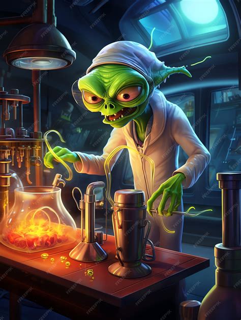 Premium Ai Image Alien Performing Advanced Scientific Experiments Sci