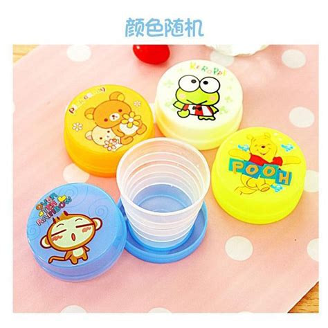 戶外便攜式杯子可折疊水杯漱口杯伸縮杯卡通旅行折疊杯旅遊壓縮杯e461 蝦皮購物