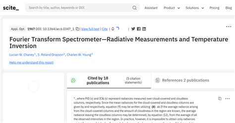 Fourier Transform Spectrometer—radiative Measurements And Temperature Inversion Scite Report