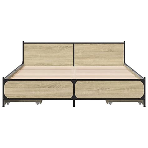 Berkfield Bed Frame With Drawers Without Mattress Sonoma Oak 135x190 Cm