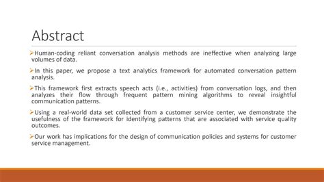 Solution A Text Analytics Framework For Automated Communication