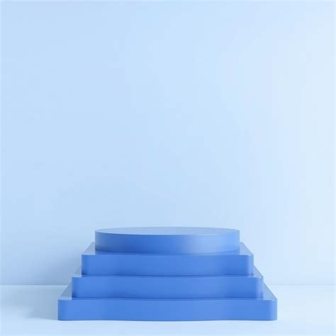 Blue Platform Against A Blue Background Premium Ai Generated Image