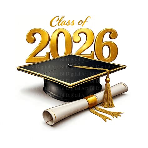 Class Of 2026 Clipart Graduation Cap Design For Cardmaking