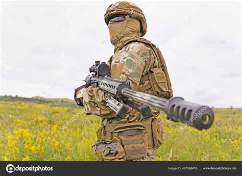 Soldier Standing With Gun