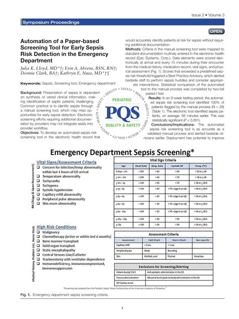 Pdf Automation Of A Paper Based Screening Tool For Early Sepsis Risk