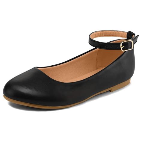 Bocca Girls Ballet Flats Size 5 Black Pu Ankle Strap