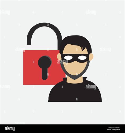 Hacker With Safety Lock System Security Design Stock Vector Image Art Alamy