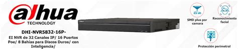 Dahua Dhi Nvr5832 16p Ei Nvr De 32 Canales Ip 4k 16 Puerto
