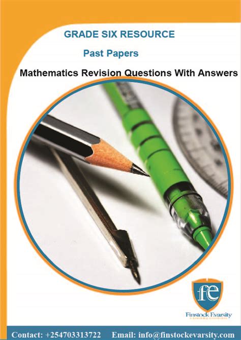 Grade 6 Mathematics Paper 3 Revision Questions With Answers Finstock
