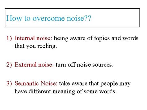 Types Of Semantic Noise Semantic Noise Semanticnoise Com Quiet Continuous Noise