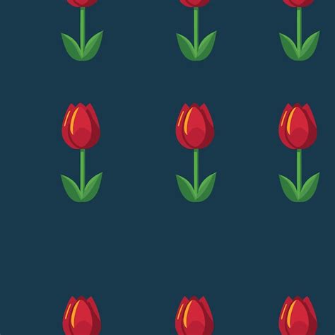 Premium Vector Seamless Colorful Tulip Pattern