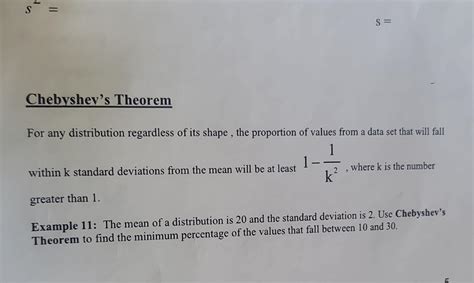 Solved Chebyshev S Theorem For Any Distribution Regardless Chegg