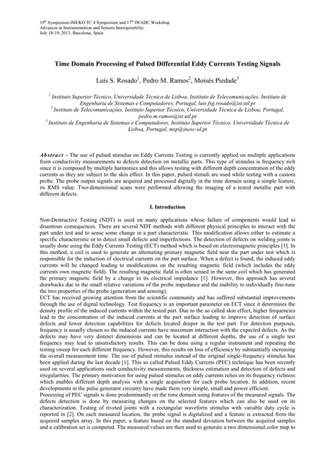Pdf Time Domain Processing Of Pulsed Differential Eddy Currents