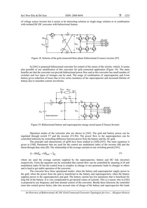 An Overview Of Bidirectional Ac Dc Grid Connected Converter Topologies For Low Voltage Battery