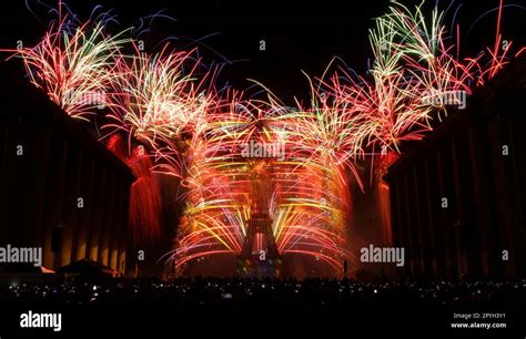 Bastille Day Fireworks At The Eiffel Tower On July 14th Pyrotechnics