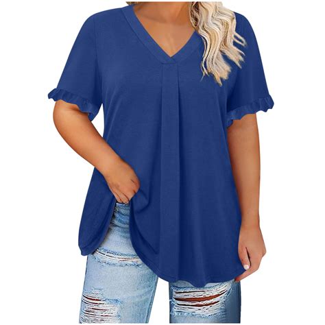 Aherbiu Womens Plus Size Tunic Tops To Wear With Leggings Ruched Loose