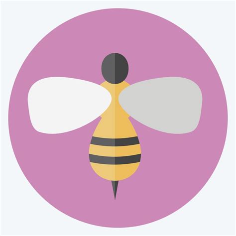 Honey Bee Icon In Trendy Flat Style Isolated On Soft Blue Background