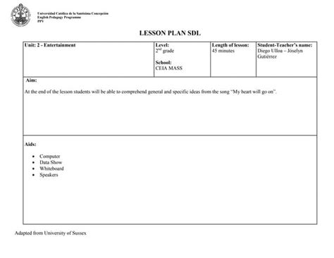 Unit Plan Sample Ptp Pdf