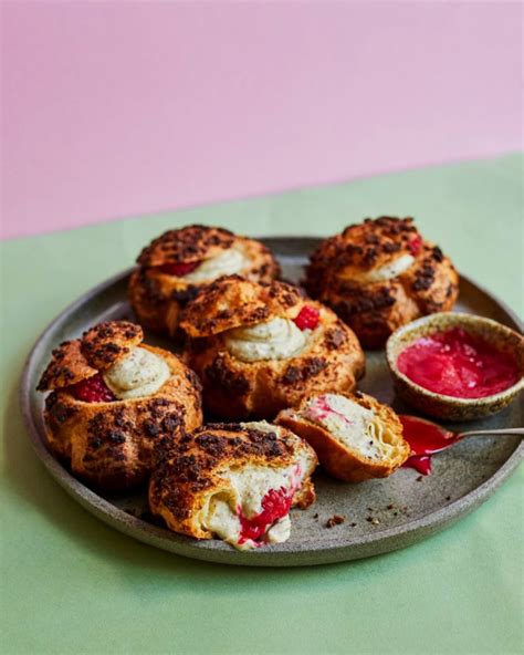 Choux Buns With Raspberry Rose And Pistachio