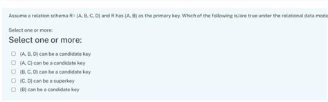 Solved Assume A Relation Schema R Abcd And R Has Ab