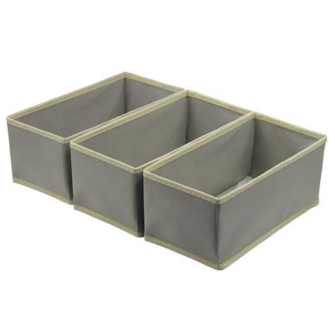 Bructhun Socks Drawer Organizer Set Of 3 Pack Light Grey