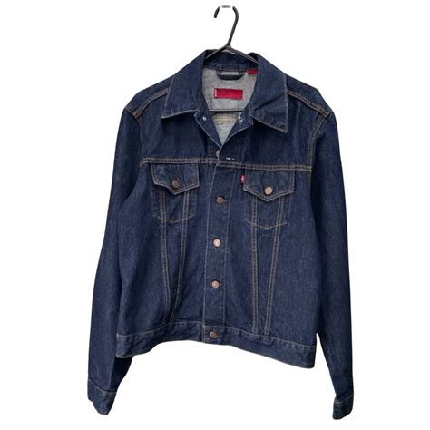 Mens Levi Dark Denim Jacket Size Ls