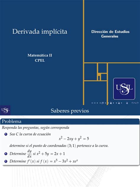 S1 T3 1 Derivada Implicita Pdf Derivado Ecuaciones