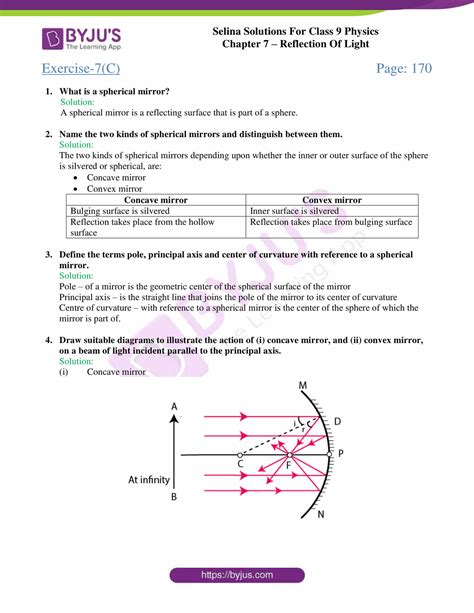 Selina Solutions Class 9 Concise Physics Chapter 7 Reflection Of Light