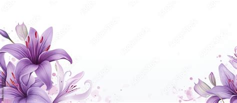 Elegant Purple Lily Flower With Watercolor Style Copy Space Background