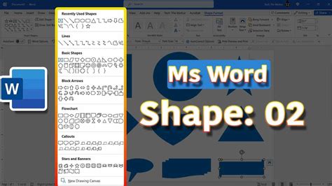 Shape Part 02 Ms Word Advanced Shape Tutorial Curve Shape Freeform Shape Pan Shape Youtube
