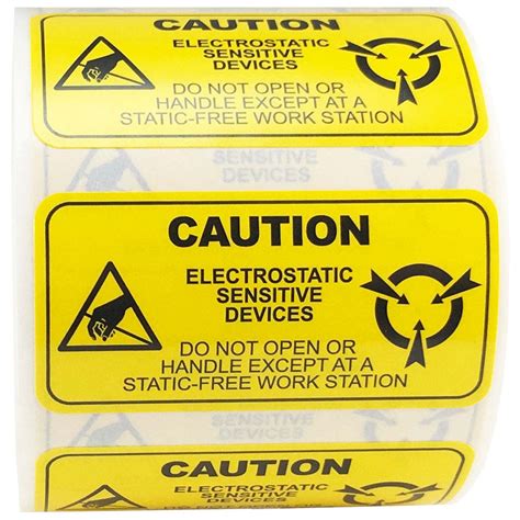Caution Electrostatic Sensitive Devices Warning Labels