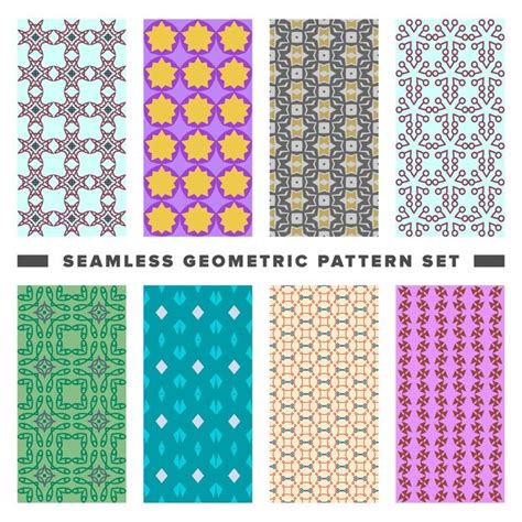 Premium Vector Set Of Seamless Decorative Geometric Shapes Pattern
