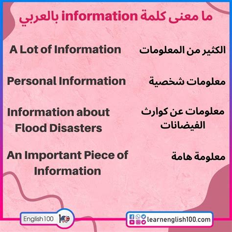 ما معنى كلمة Information بالعربي
