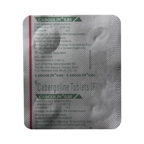 Buy Cabergoline 025mg Cabgolin Tablet Dostinex Usa Rxspeedy