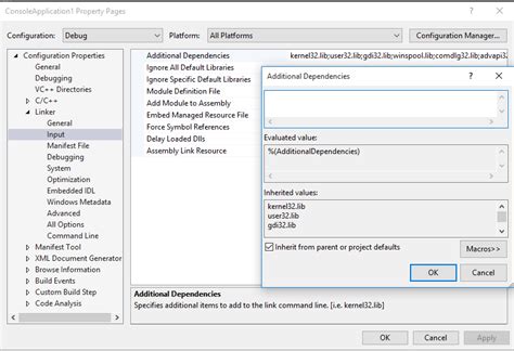 C Unresolved External Symbol Errors Without Pragma Comment Lib
