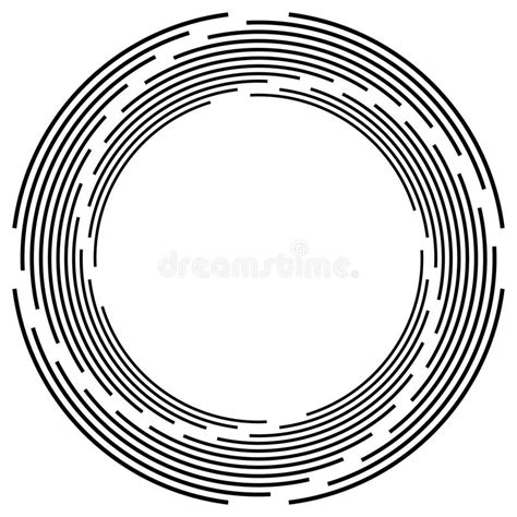 Abstract Monochrome Spiral Vortex With Radial Radiating Circle Stock