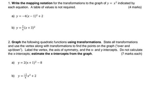 Solved 1 Write The Mapping Notation For The Transformations