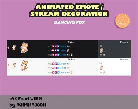Animated Emote Fox Dance Dancing Emote Twitch Discord Emote Red Dancing Fox Meme Emote
