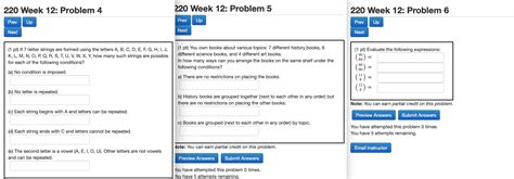 Solved 220 Week 12 Problem 4 220 Week 12 Problem 5 220