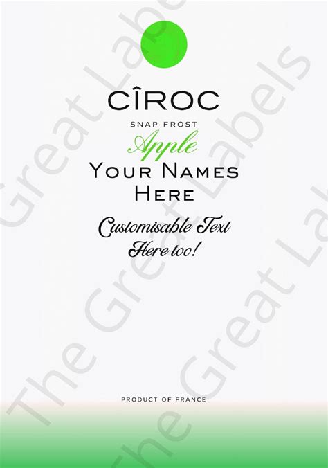 Ciroc Vodka Label Template Customizable Party Favors Canva Digital