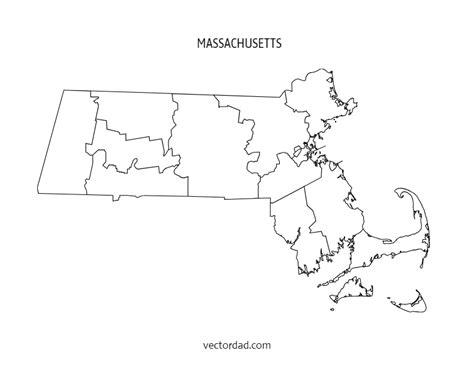 Massachusetts County Map Editable And Printable State County Maps