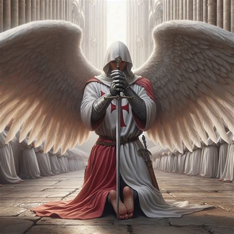 Templar Knight Kneel Bible Art
