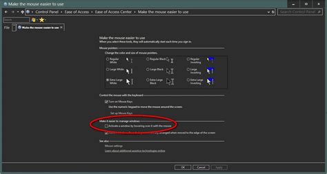 windows is there a way to enable and disable mouse hover feature