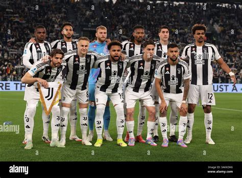 Turin Italy 12th Apr 2025 The Juventus Starting Eleven Line Up For