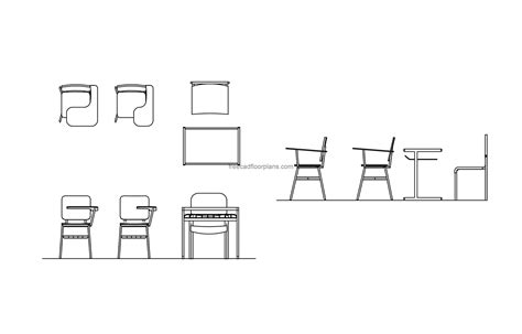 Classroom Chairs Free Cad Drawings