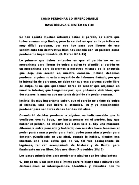 CÓmo Perdonar Lo Imperdonable Pdf