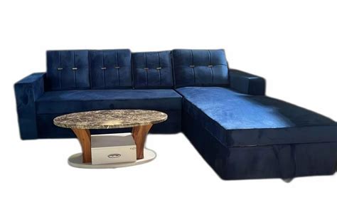 5 Seater Navy Blue Corner Sofa Cum Bed Wooden At Rs 35000 In Adipur
